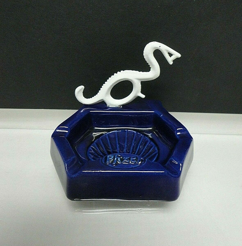 1950s-60s PFIZER PHARMA ADVERTISING LOGO PORCELAIN ASHTRAY w/ COLD ...