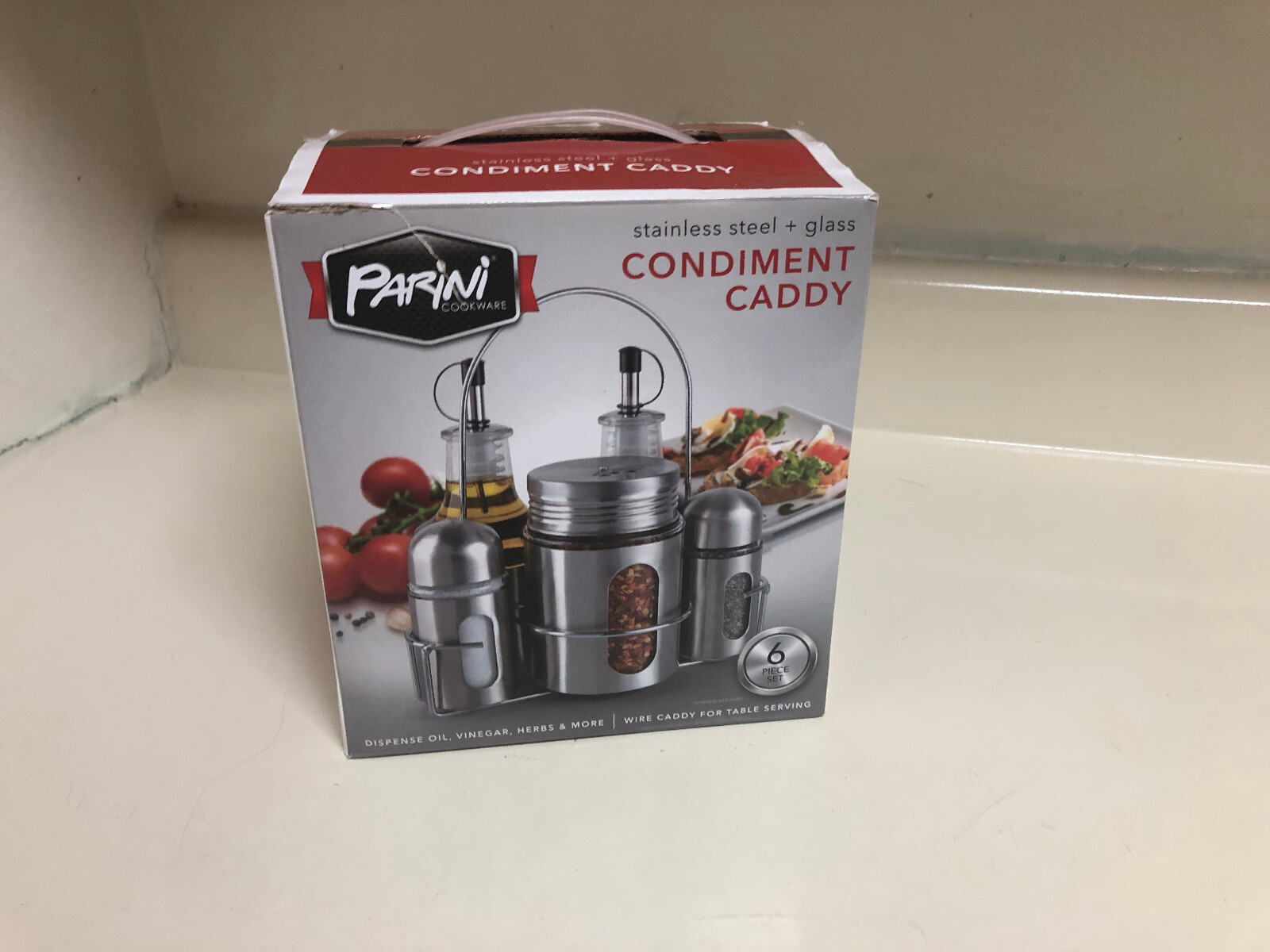 Parini Condiment Caddy 6-Piece Stainless Steel Condiment Set | eBay