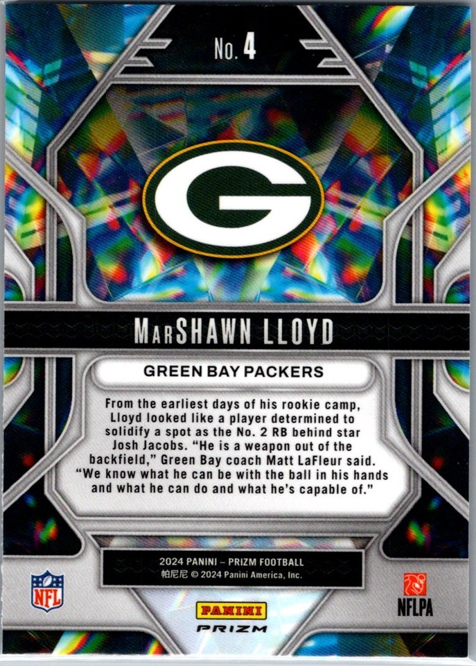 2024 Panini Prizm #4 MarShawn Lloyd Prizmatic Green Prizm | eBay