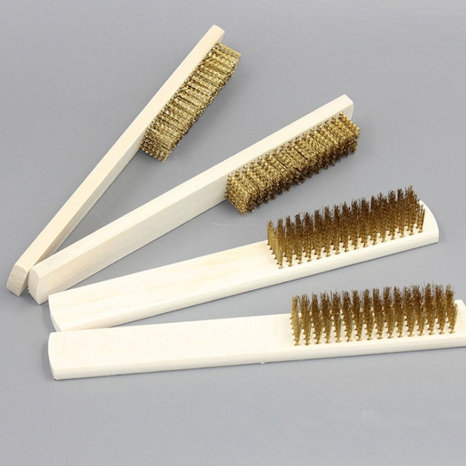 3 Pcs Copper Wire Brush With Wooden Handle For Dust Removal And ...
