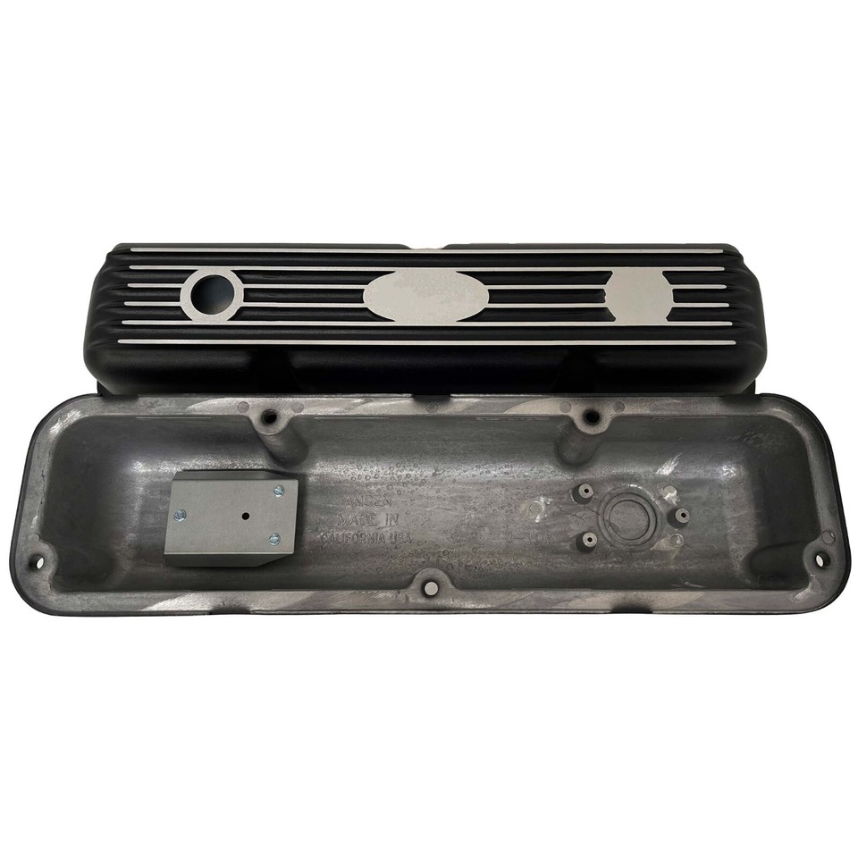 Ford FE 390 Short Valve Covers Black "POWERED BY 390 CUBIC INCHES ...