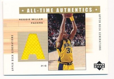 REGGIE MILLER 2002 UPPER DECK ALL TIME AUTHETNICS #RM-A JERSEY PATCH ...