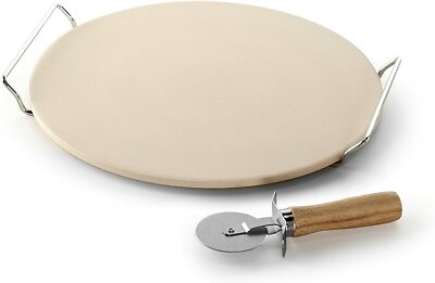 New Pampered Pizza Stone Round calzones Baking Rack Chef Oven Natural ...