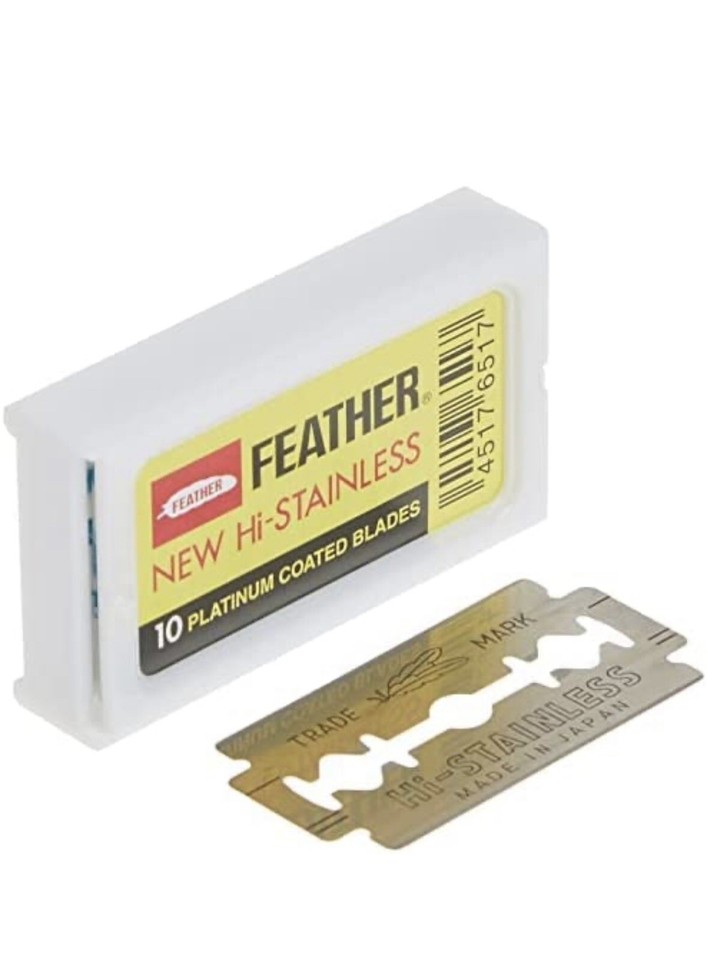 30 Feather Shaving Razor Blades Stainless Double Edge Original Made in ...