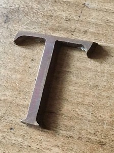 Antique Letter T Font Typeface Solid Bronze Vintage Reclaimed Sign | eBay