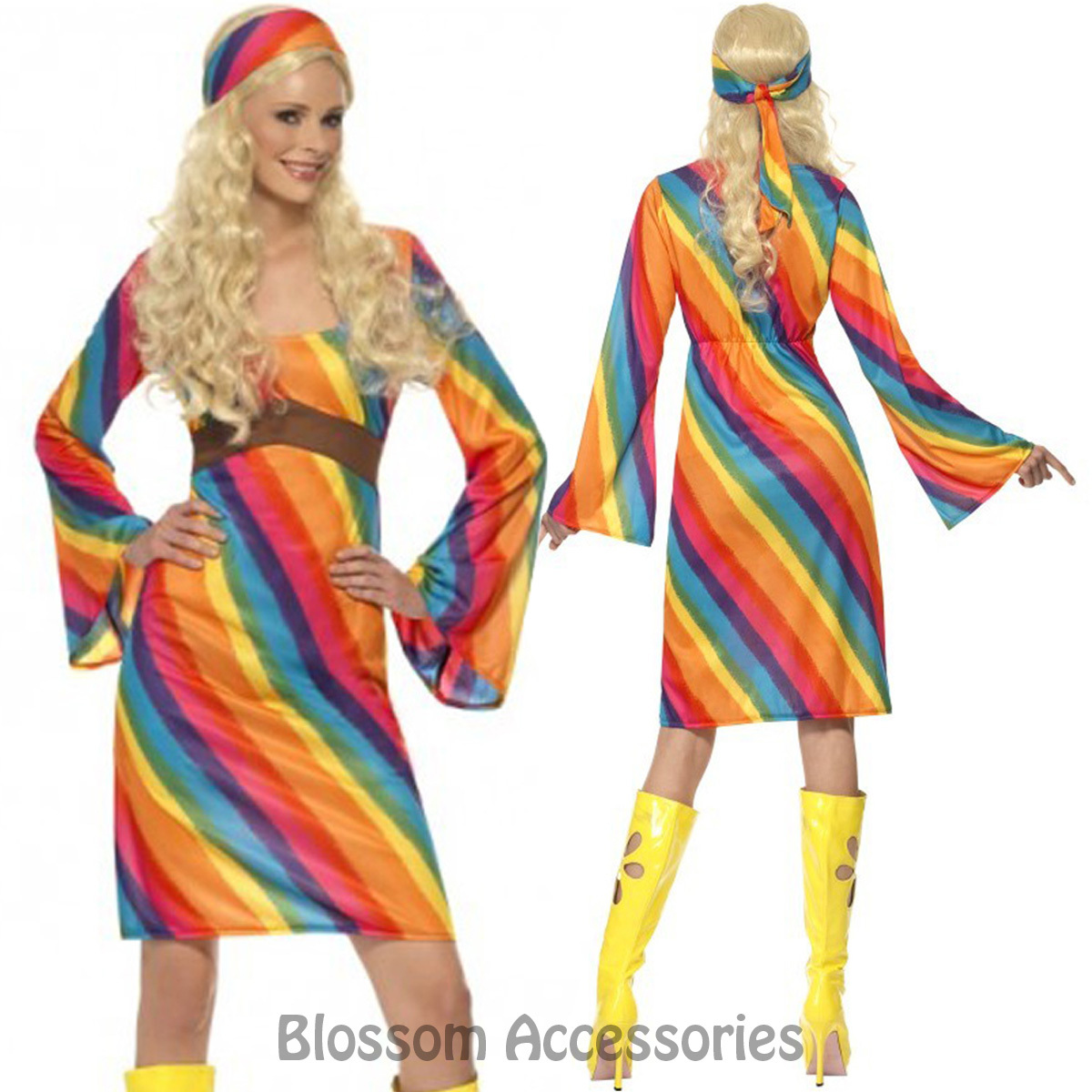 CL204 Rainbow Hippie 1960s Disco 1970s Retro Groovy Go Go Dance Party ...