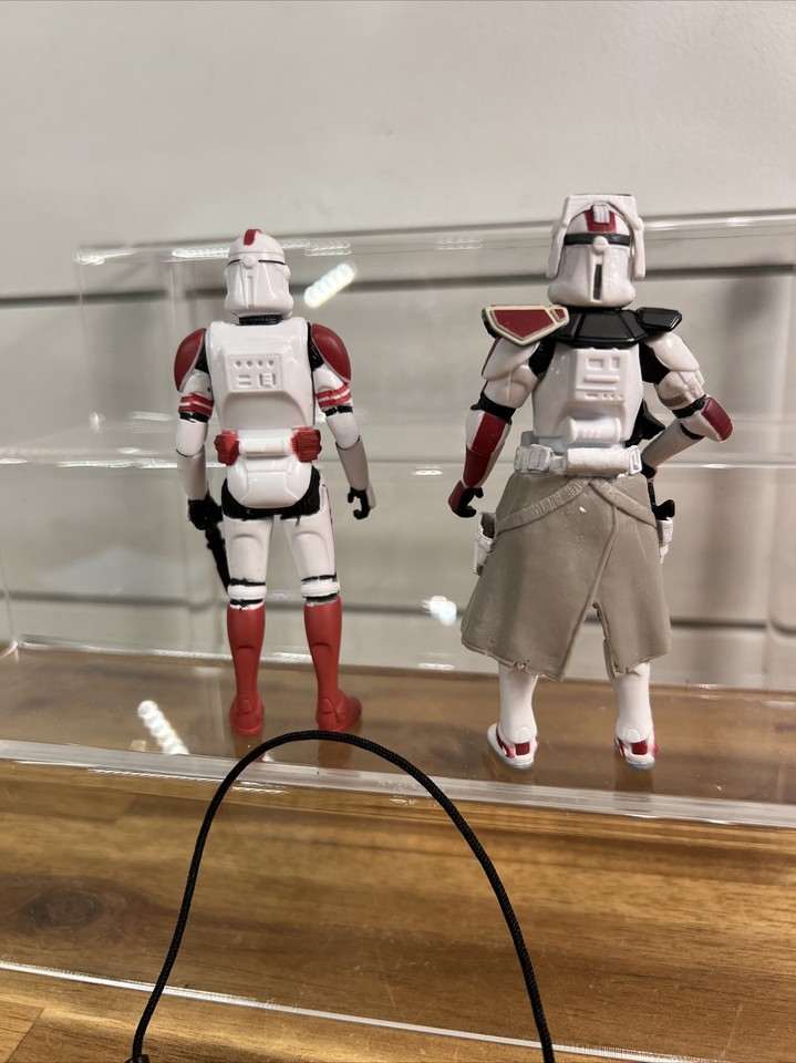 HASBRO STAR WARS REVENGE OF THE SITH RED CLONE COMMANDER & Shock ...