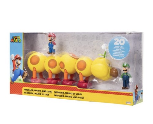 Nintendo Super Mario Wiggler, Mario, and Luigi Action Figure Set - 3pk ...