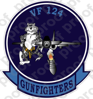 STICKER USN VF 124 FIGHTER SQUADRON GUN FIGHTERS v3 | eBay