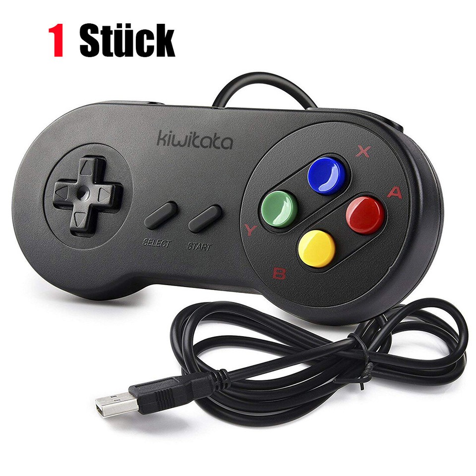 Wired SNES USB Super SNES Controller Gamepad for PC & MAC & Raspberry ...