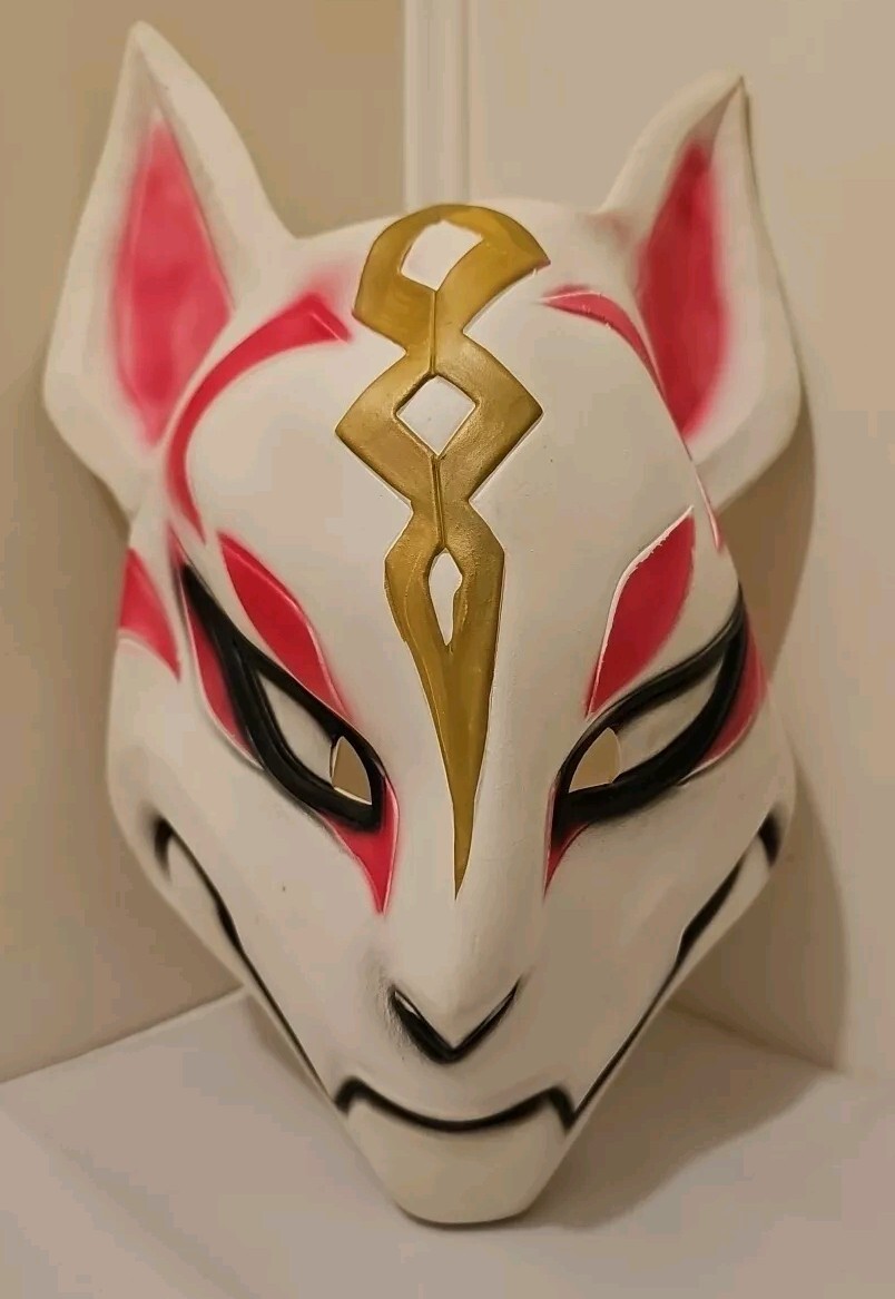 Fortnite White Rubber Kitsune Fox Drift Mask Hallowee… - Gem