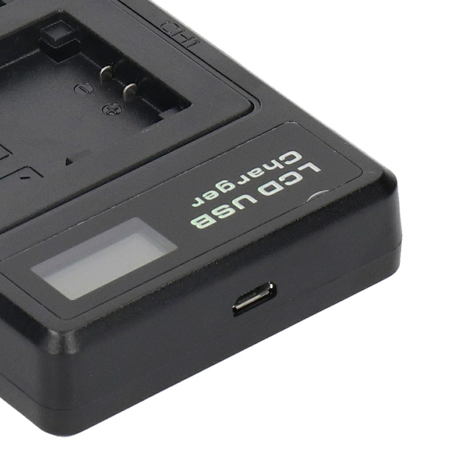 Plastic Battery Charger With LCD Display Camera Battery Double Charging ...