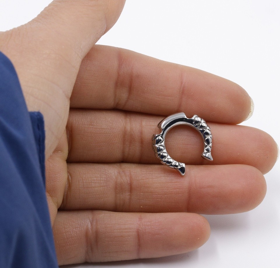 Horseshoe Ridged Pincher 316 Surgical Steel Ear Expander Patterned ...