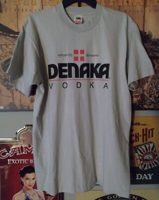 Denaka Imported Denmark Vodka Vintage 90s Men's Shirt Size L | eBay