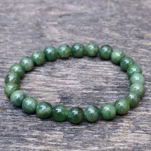 Natural Nephrite Jade Beads Bracelet Delicate Spiritual Healing Crystal ...