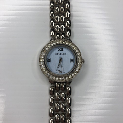 X10 NOVELLE Japan Crystals Blue Silver Ladies Quartz Retro Watch ...