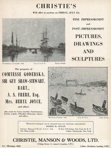 1960s Vintage Eugene Boudin and Andre Derain Art Christies Original ...