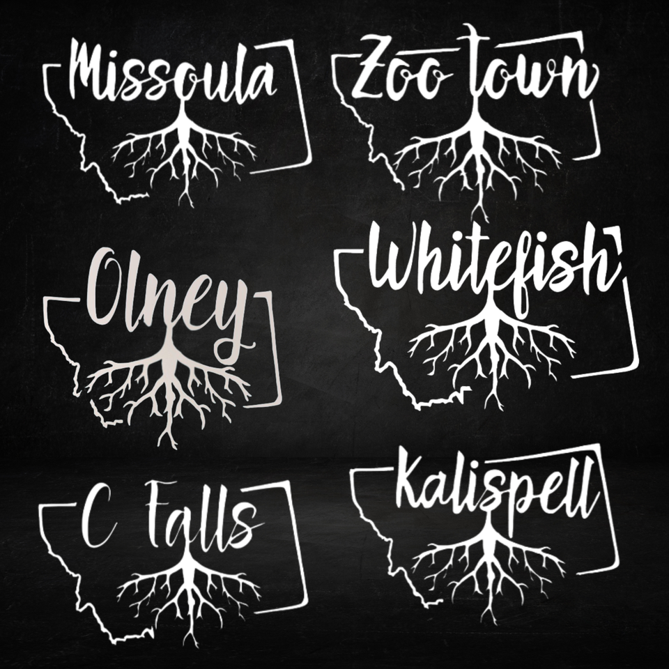 Custom Montana City Roots Decal | Montana Roots | Vinyl Montana Decals ...