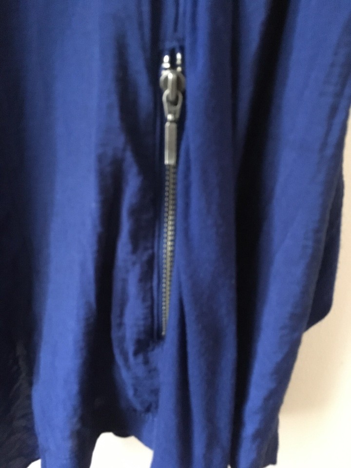 Chico’s Size 4 (XL) Royal Blue Rayon Blend Waterfall Jacket W Zipper ...