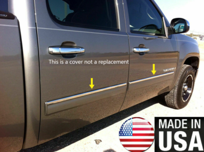 For 09-13 Chevy Silverado Crew Cab Body Side Molding Trim Top 1" Wide ...