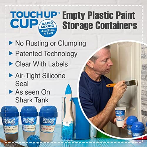Touch Up Cup Empty Plastic Paint Storage Containers with Lids for ...