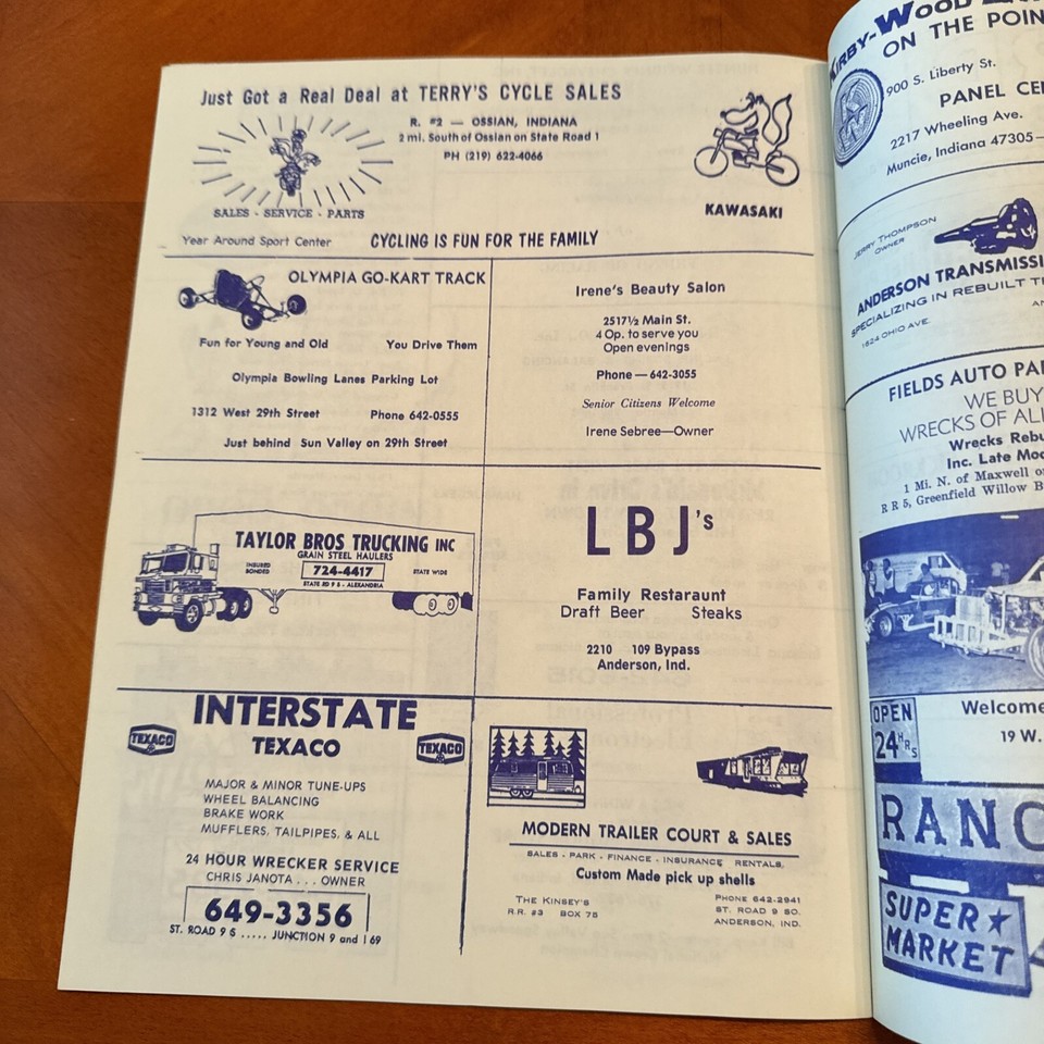 1972 Sun Valley Speedway Race Program, Anderson Indiana | eBay
