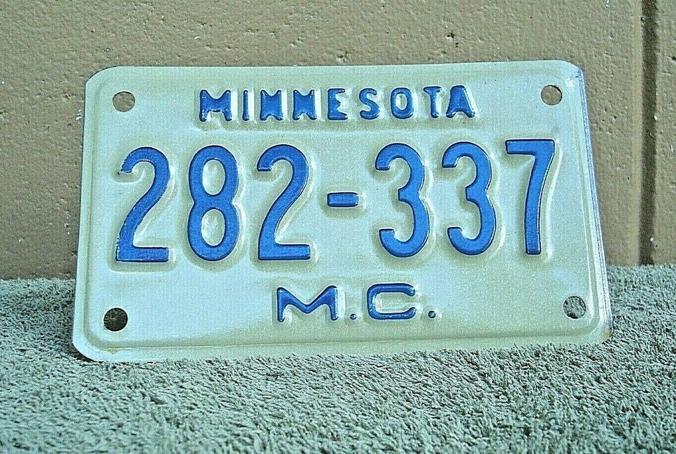 Minnesota MOTORCYCLE License Plate Tag # 282-337 UNUSED Expired 2000 ...