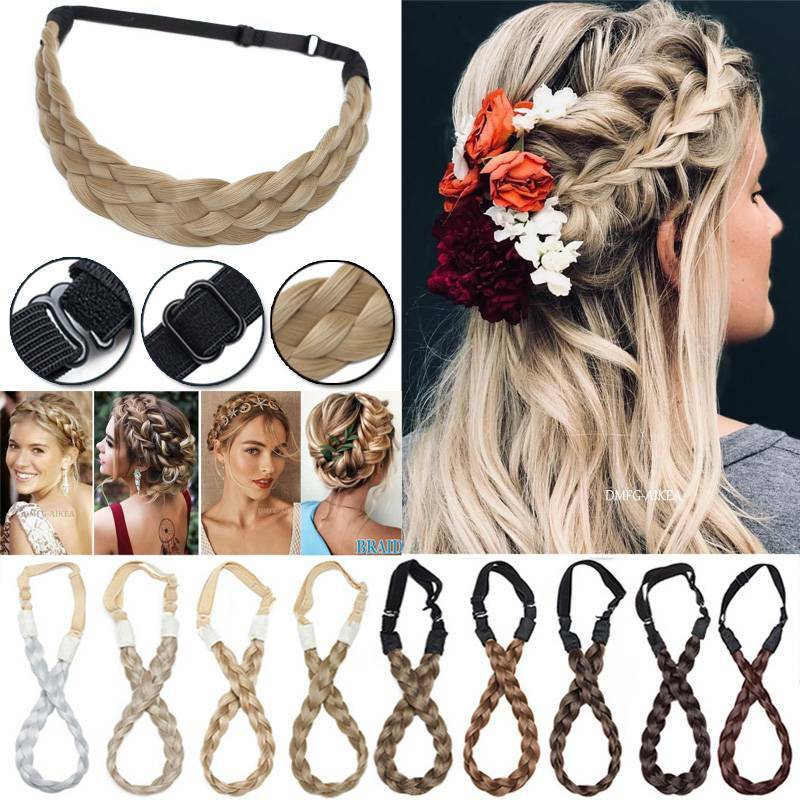 Thick Plaited Braided Headband Chunky Hair Extensions Real as Human ...