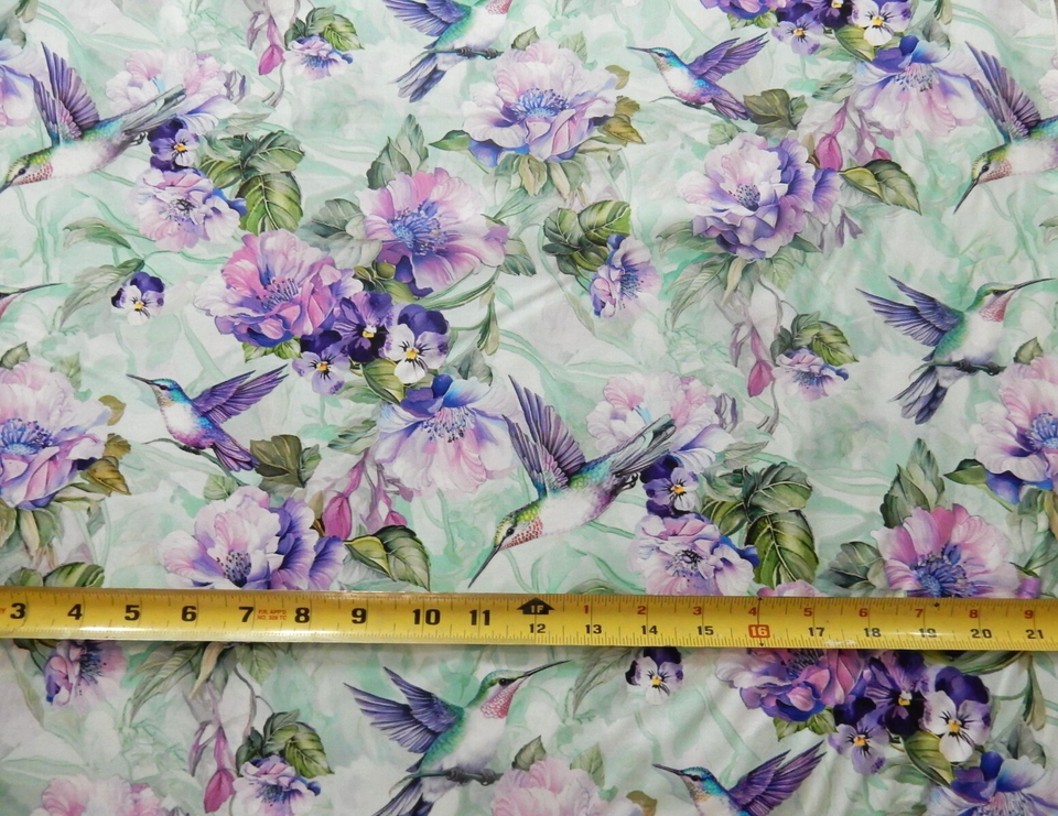 Hummingbird Hummingbirds Flowers Sage 3500 Timeless Durable Cotton ...