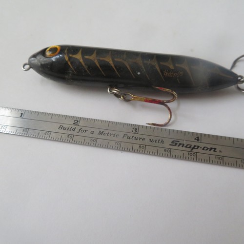 FISHING LURE HEDDON 3¾" VINTAGE SUPER SPOOK JR. BLACK & GOLD RIBS | eBay