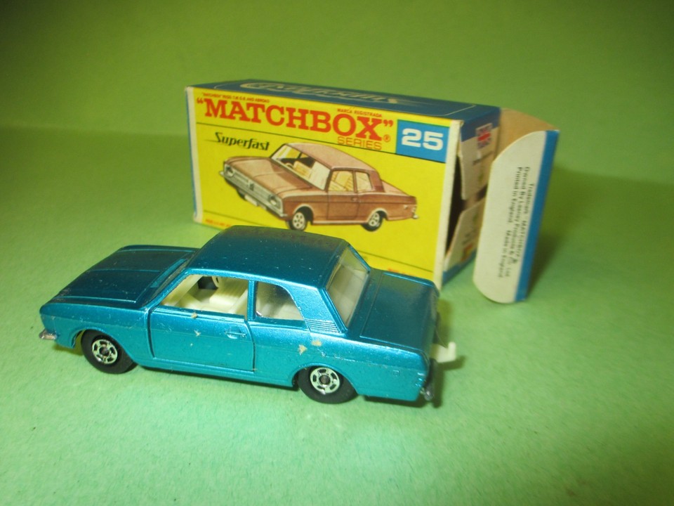 Vintage 1970 Lesney Matchbox Superfast #25 Ford Cortina MIB | eBay