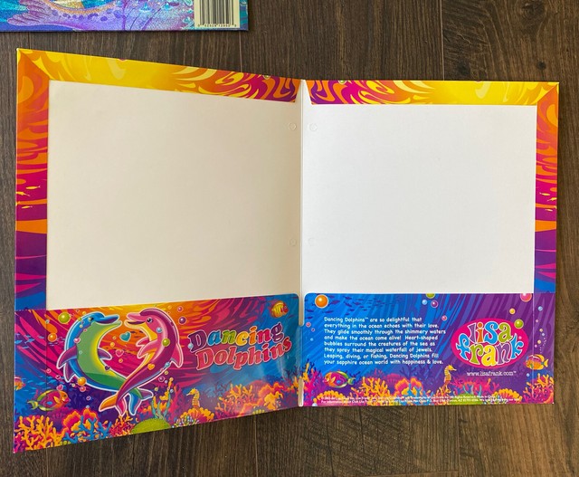 Vintage Lisa Frank Folders Violet & Velvet Dogs Kissing Fish Bubbles ...