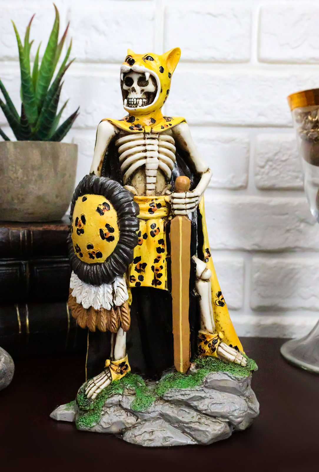 Ebros Day Of The Dead Aztec Elite Jaguar Warrior Statue 6.75"Tall ...