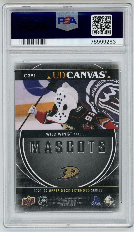 2021-22 Upper Deck Extended Wild Wing Mascots Canvas Black #C391 PSA 10 ...
