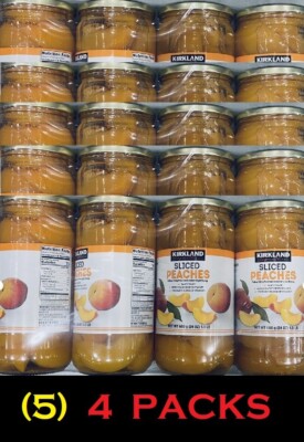 Kirkland Signature SLICED GREEK PEACHES 24 Oz Jar - ( 5 ) 4 PACKS | eBay