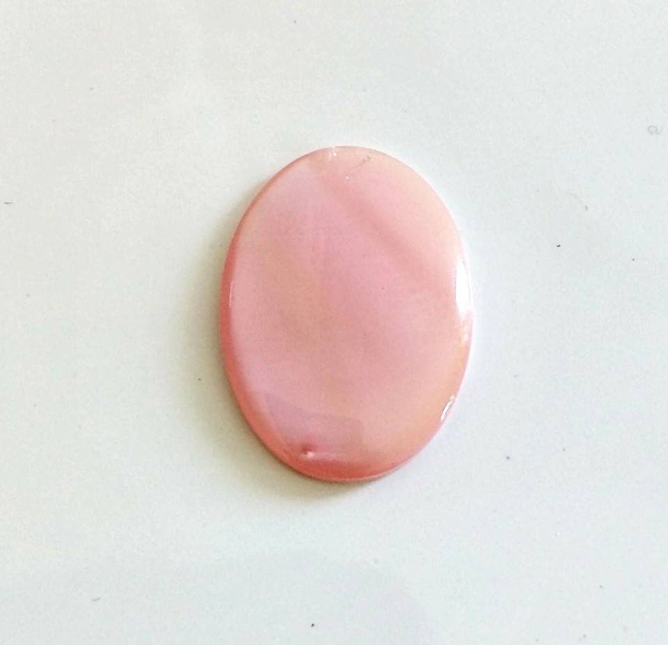 2pcs Natural PINK Mussel Shell Cabochon 25x18mm Oval Flatback Loose ...