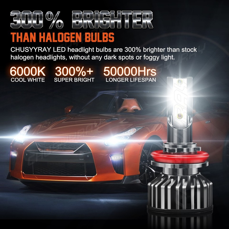 For Ford Fusion 2006-2016 LED Headlights High Low Beam Fog Light Bulbs ...