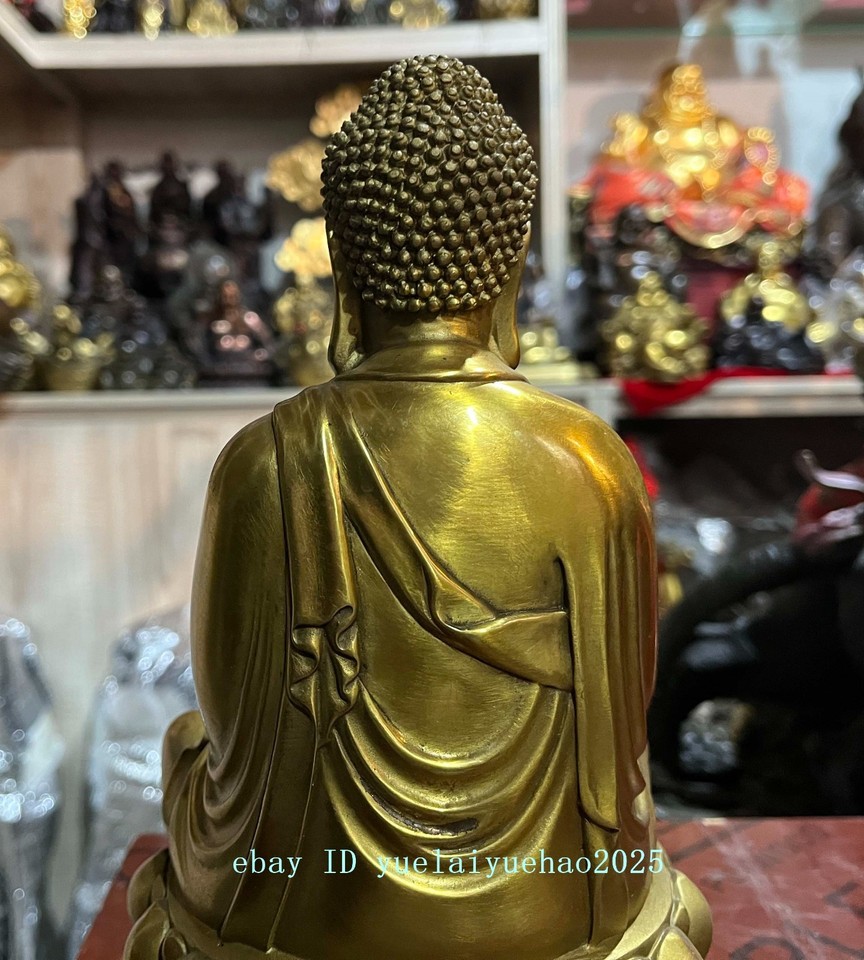 China Pure Brass Copper Lotus Flower Amitayus Tathagata Sakyamuni ...