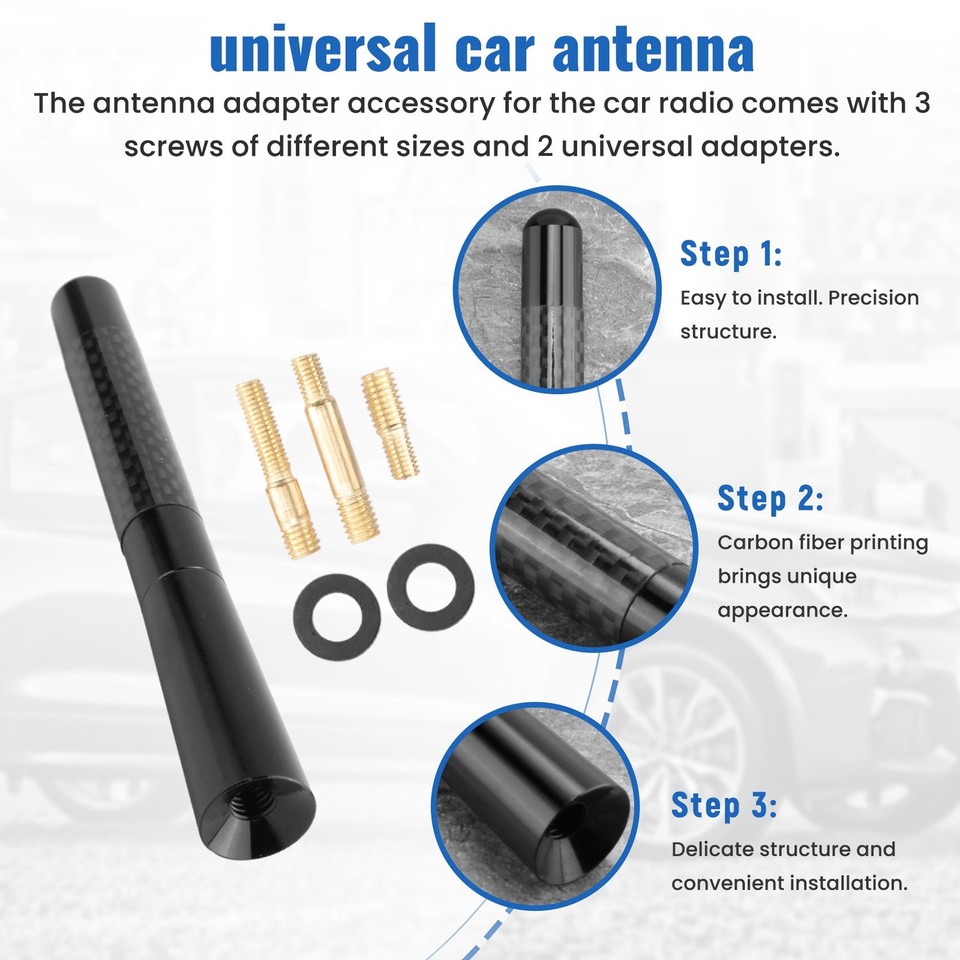 Universal 5 Inch 120mm Black Antenna Carbon Fiber Printer Short-on ...