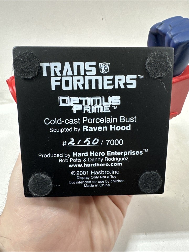 Transformers "Optimus Prime" Cold Cast Porcelain Bust Hard Hero #2150/ ...