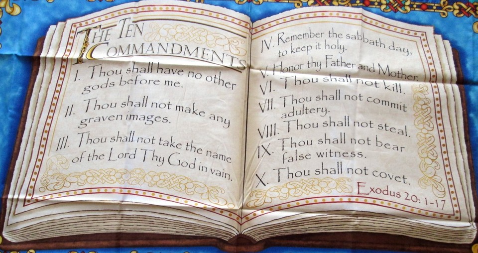1 Wonderful "The Ten Commandments" Quilting Home Decor Crafting Fabric ...