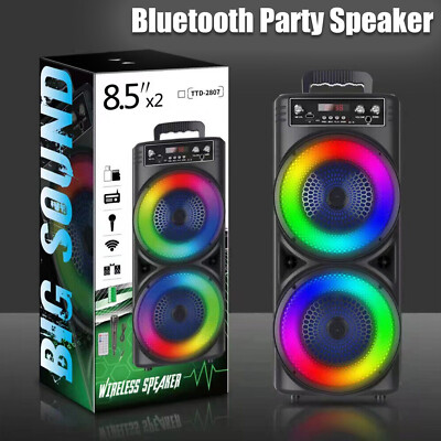Heavy Dual 8.5'' Bluetooth Speaker Sub Woofer Heavy Bass Sound System ...