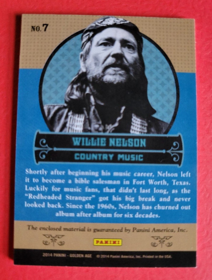 Willie Nelson Relic WORN MEMORABILIA CARD GOLDEN AGE MUSIC Country ...