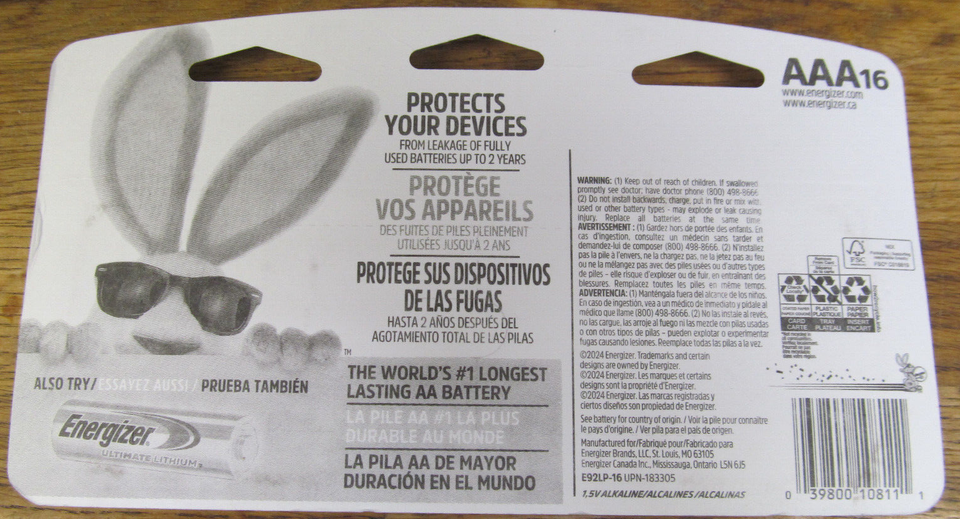 NEW 16 PACK ENERGIZER MAX AAA BATTERIES 10 YEAR SHELF EXP DEC 2036 FREE ...