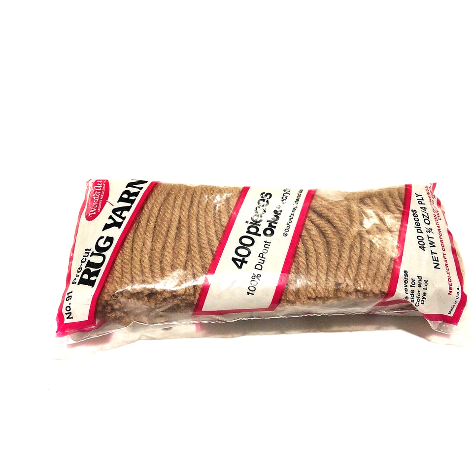 VTG Wonder Art Pre Cut Rug Yarn Orlon Acrylic 400 PC 4231 Brown DLot 14 ...