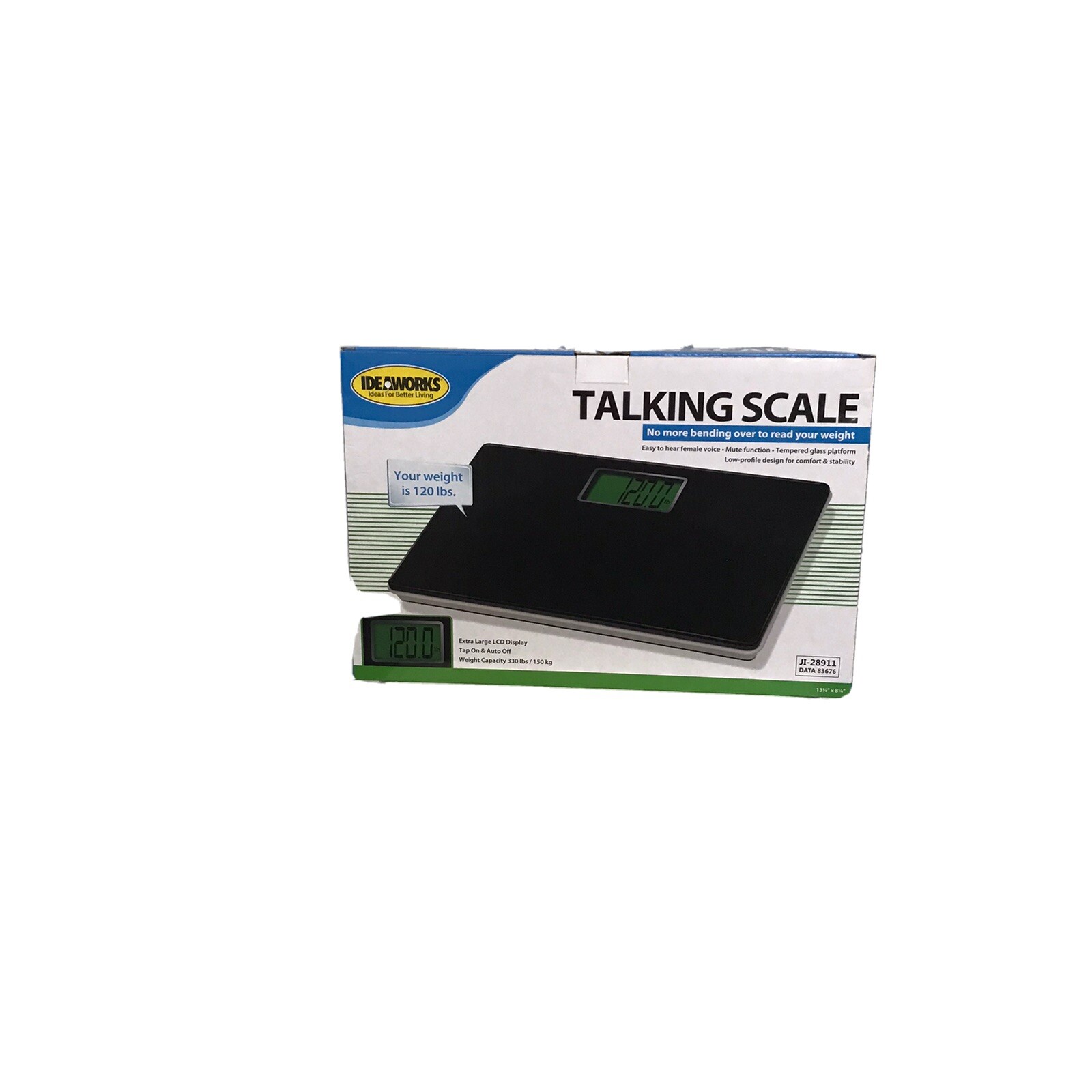 IDEAWORKS Weight Scale Wide 13" X 8" Platform Talking Tempered Glass ...
