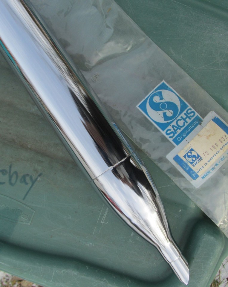 VTG ORIG SACHS OEM NOS NIP MINI BIKE CYCLE LONG CHROME SIDE PIPE ...