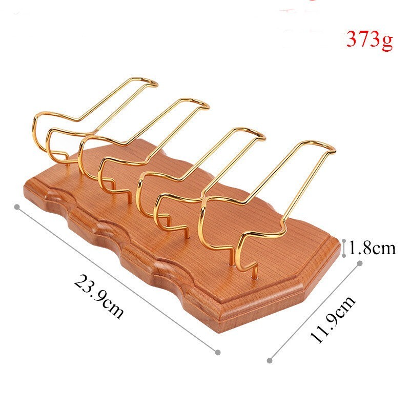 Metal 4 Tabacco Pipe Stand Smoking Pipe Rack Holder Display Cherry Wood ...