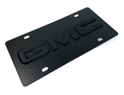 GMC Emblem Premium Black License Plate - 3D Logo (Sierra, Yukon, Canyon ...
