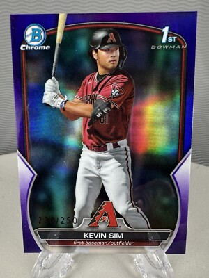 2023 Bowman Chrome Draft Kevin Sim 1st Bowman Purple Refractor 230/250 ...